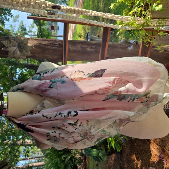 J. Jill | Accessories | J Jill Pale Pink Floral Print Large Neck Scarf ...